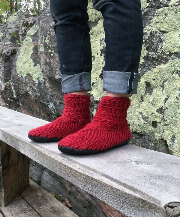 Knitted Merino Wool Slipper Socks / Demi Boots