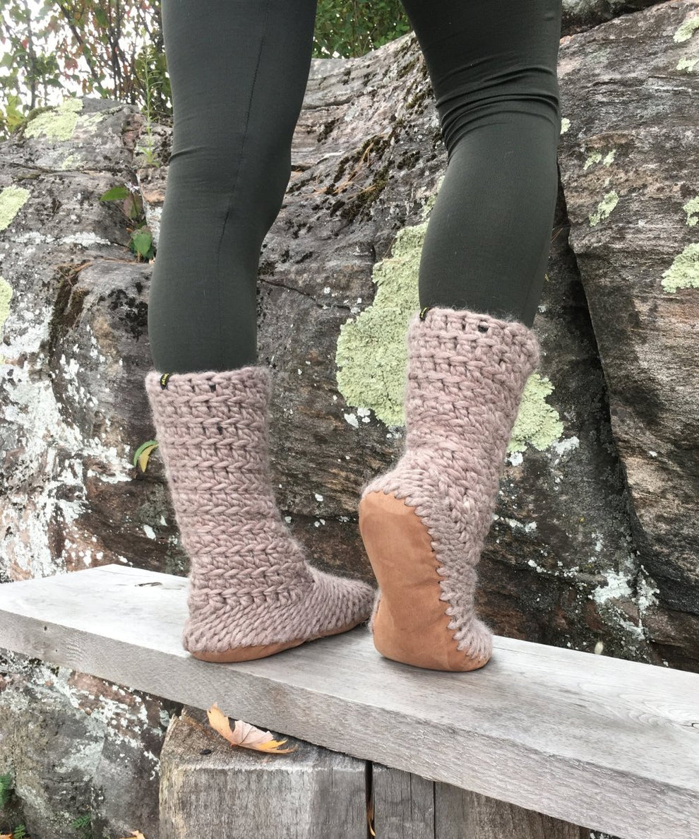 Merino Wool Slipper Boots - Fawn / Beige